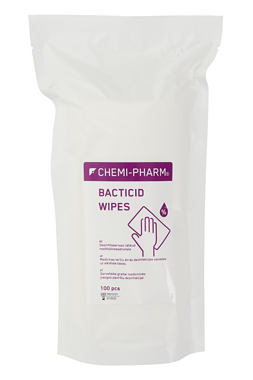 BACTICID WIPES N100 rezerve karbai N100 - Virsmu un instrumentu ...