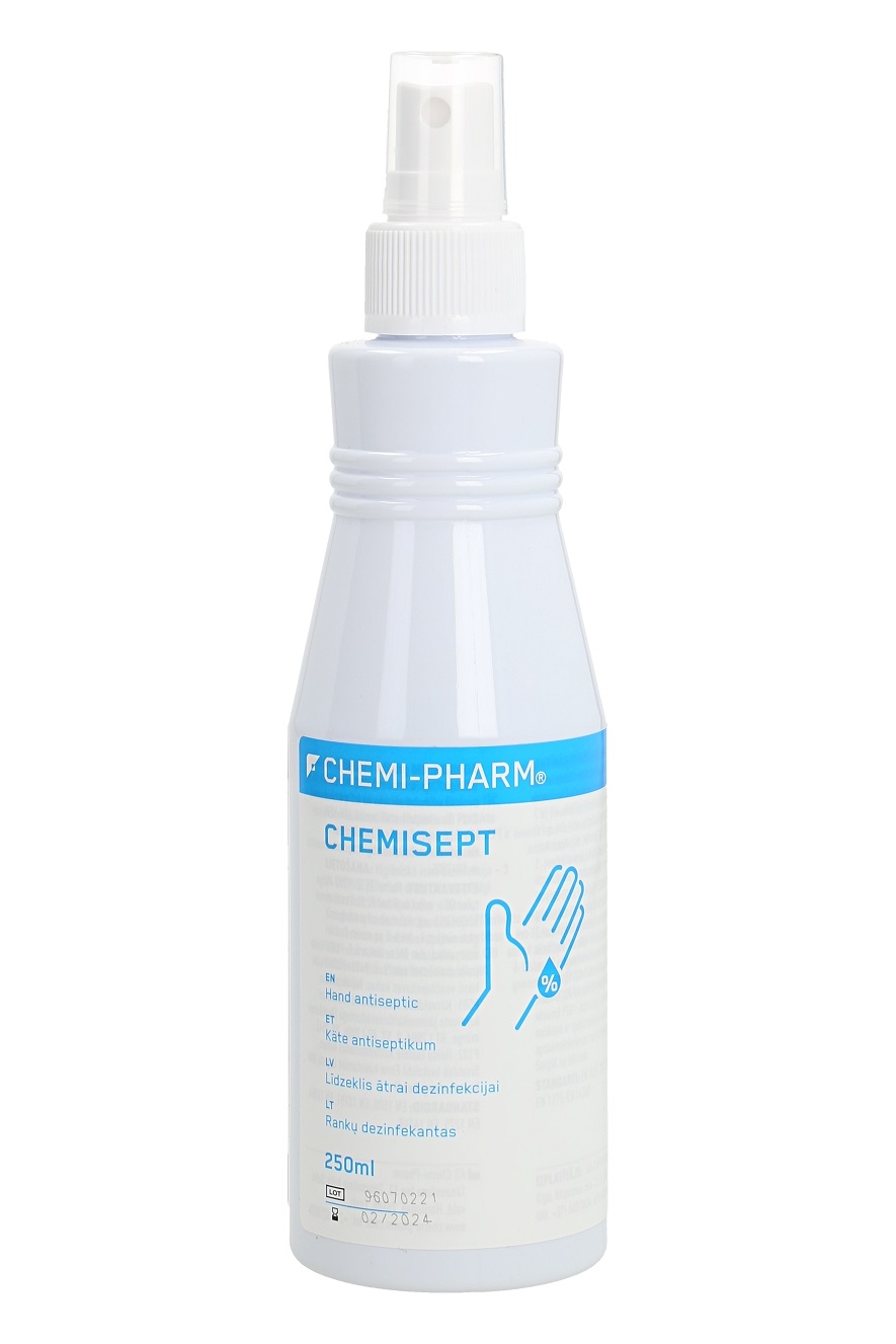 CHEMISEPT VIR+ 250ml ar smidzinātāju - Roku dezinfekcijas līdzekļi ...